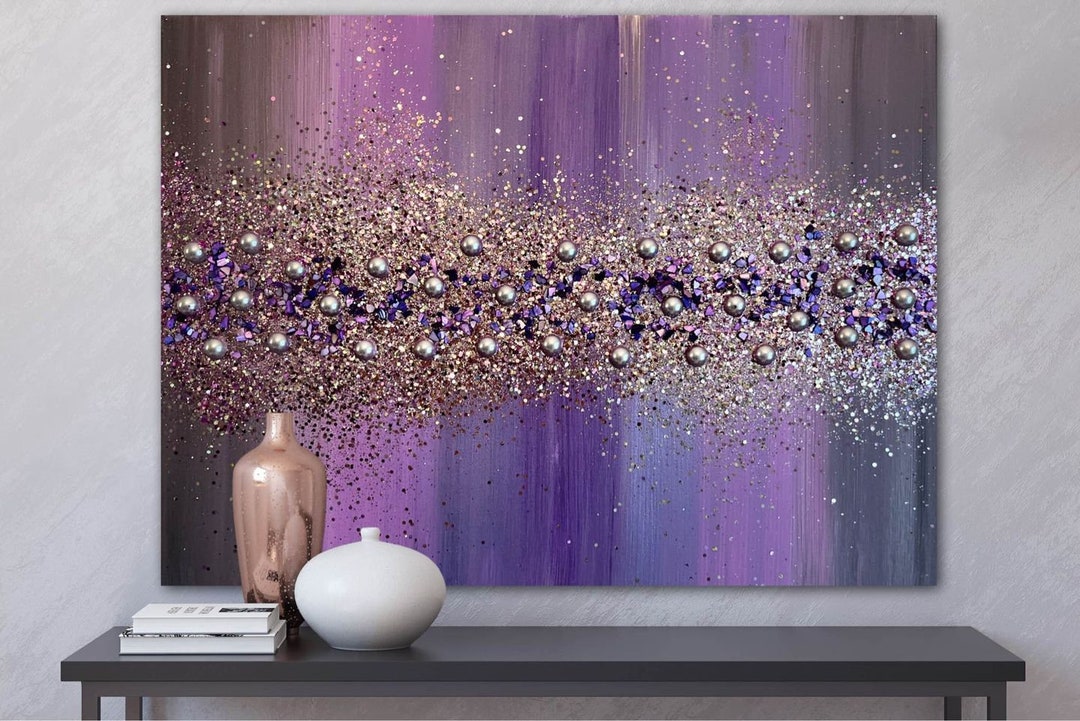 Twilight Shine Beautiful Pearl Glitter Purple Shell Ombre Painting ...