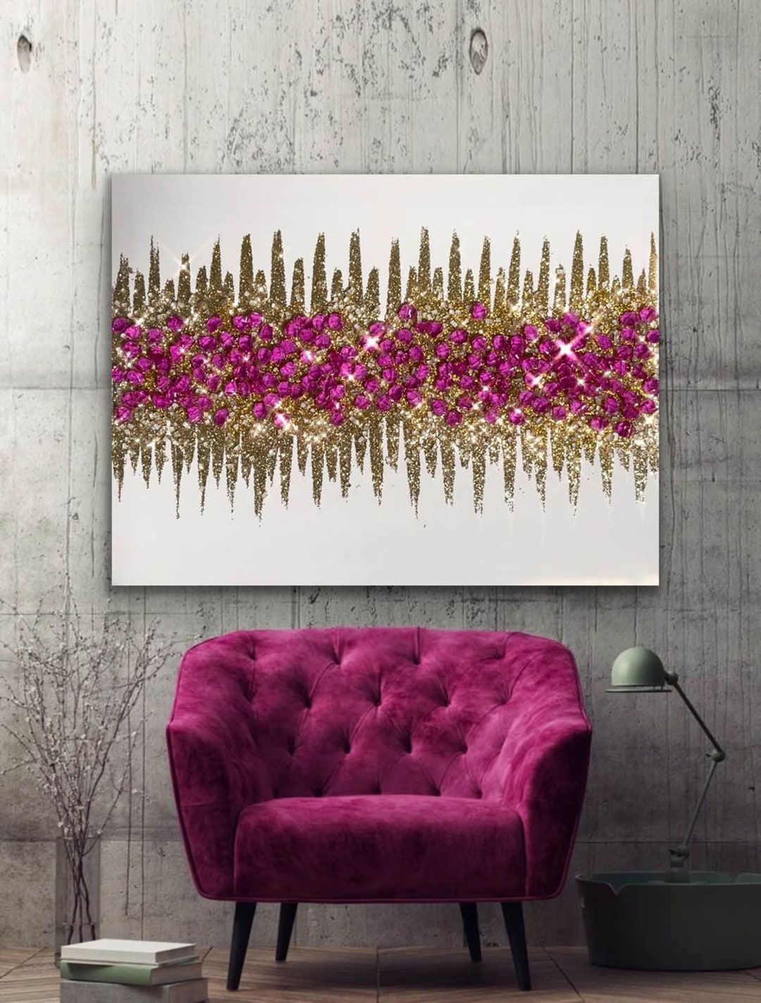 Pink Lemonade Glamour Pretty Pink Abstract, Glitter Wall Art, Pink ...