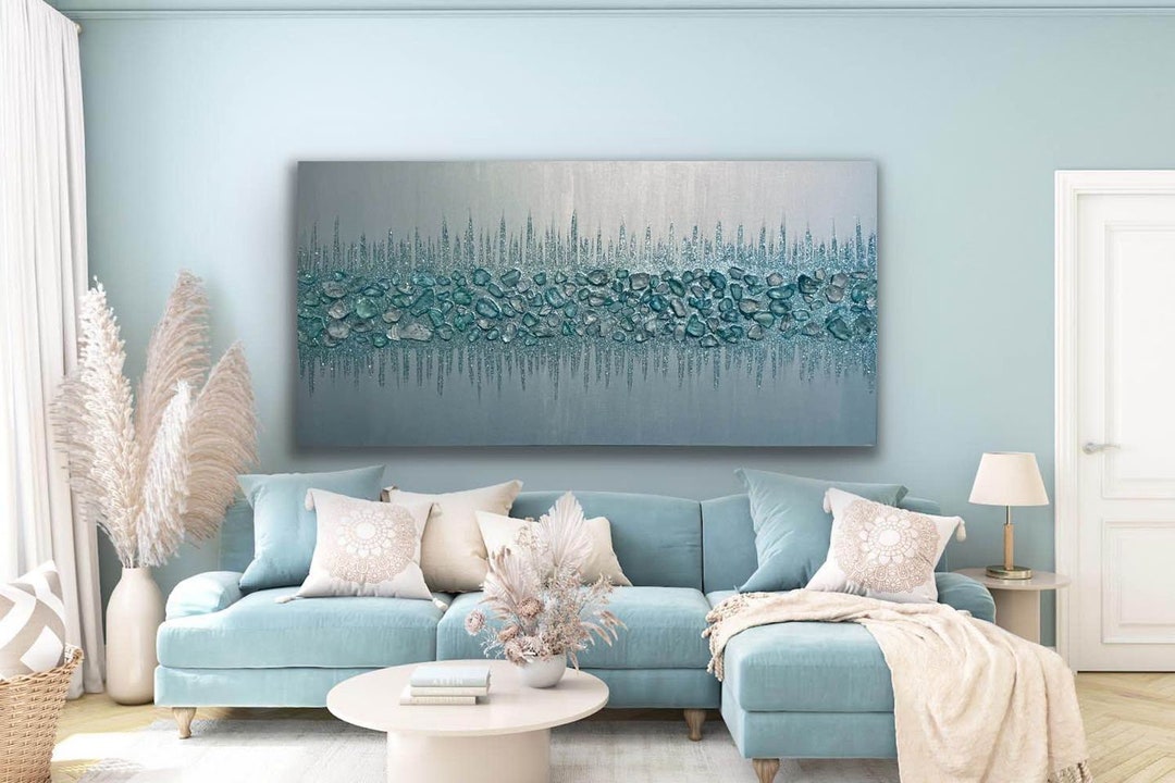 Under the Sea Glam Sea Glass Painting Glass Wall Art - Etsy