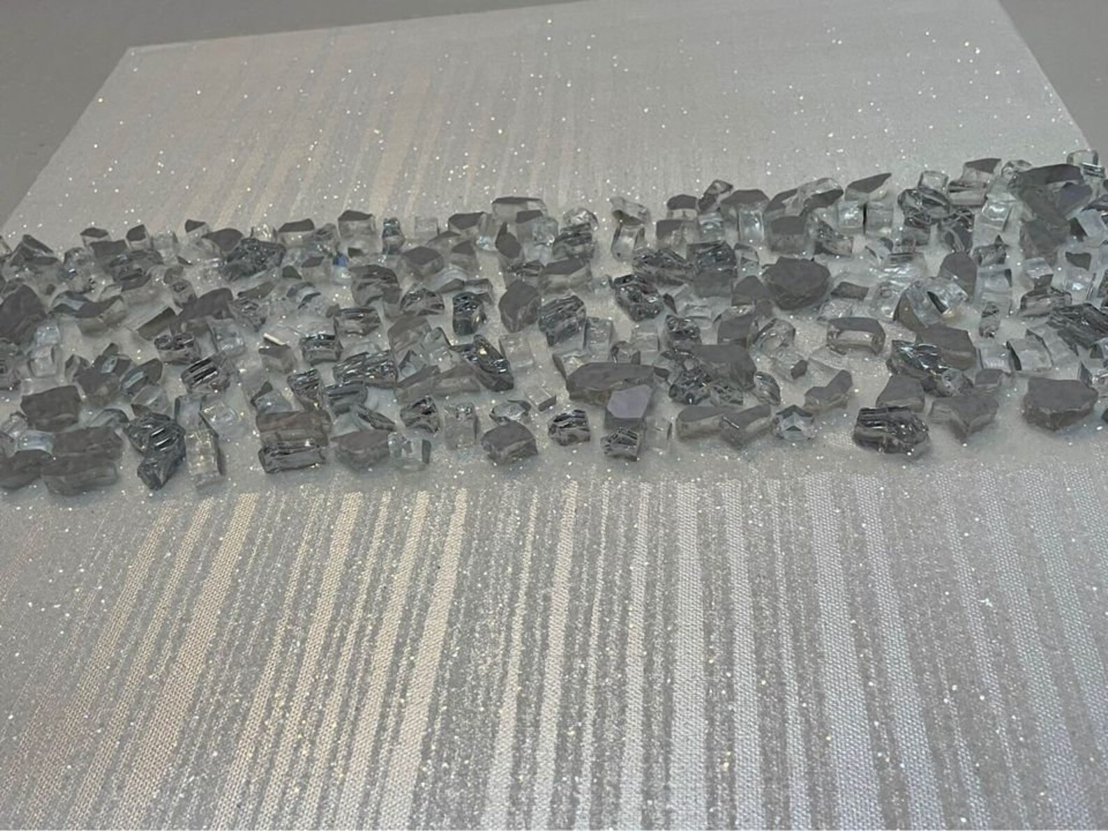 Bright Silver & White Glitter and Glass Painting Silver | Etsy