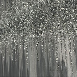 Glitter Painting Dark Gray & Silver Glass and Glitter | Etsy