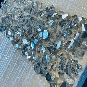 Bright Silver & White Glitter and Glass Painting, Glitter Painting ...