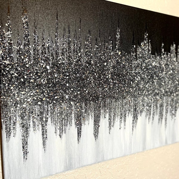 Black and Grey Glitter Wall Decor - Etsy