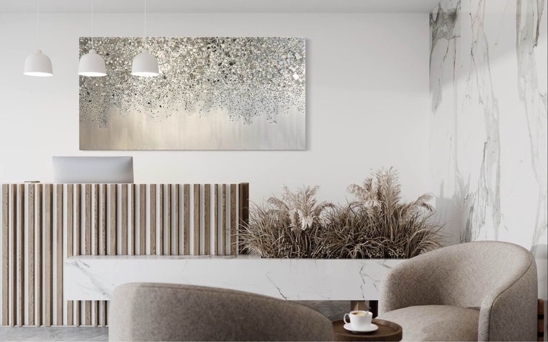 CLASSY ICY GLASS Drip Glass Wall Art Silver Wall Art Z - Etsy