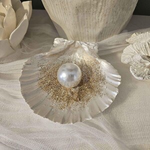 Large Pearl Shell Glam Gift, Gold Pearl Shelf Decor, Gift Ideas, Ocean ...
