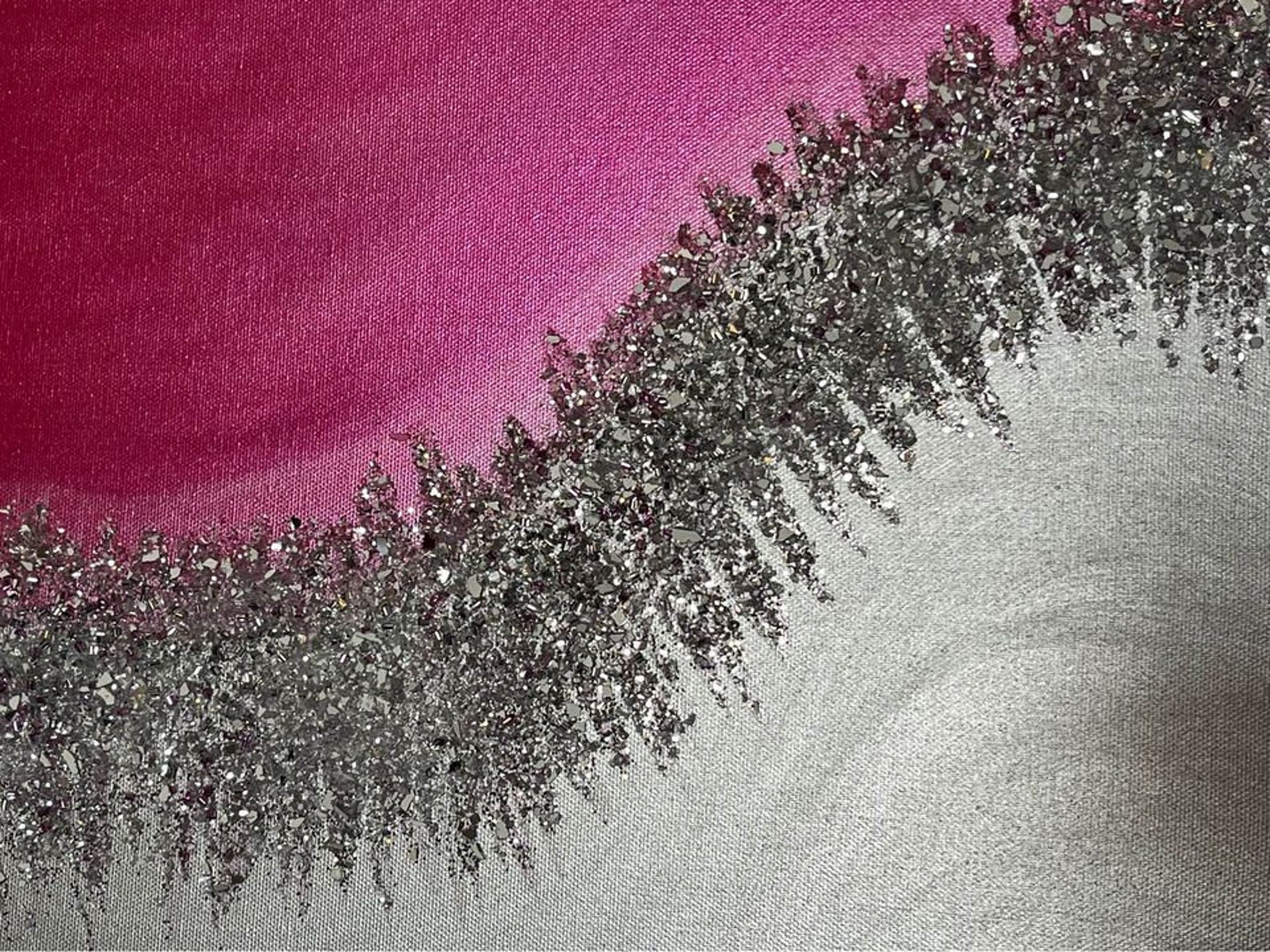 Pink Tourmaline & Silver Glam Painting Glitter Painting - Etsy