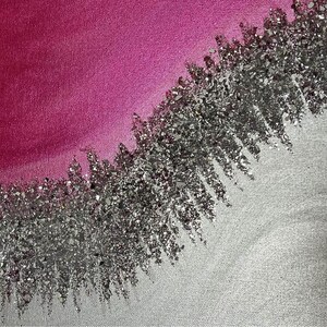 Pink Tourmaline & Silver Glam Painting, Glitter Painting, Glass ...