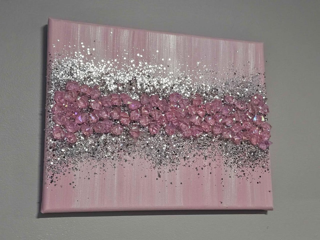 Mini Poodle Pink Aura Gem Glam, Pink Glass Painting, Pink Glass Art ...