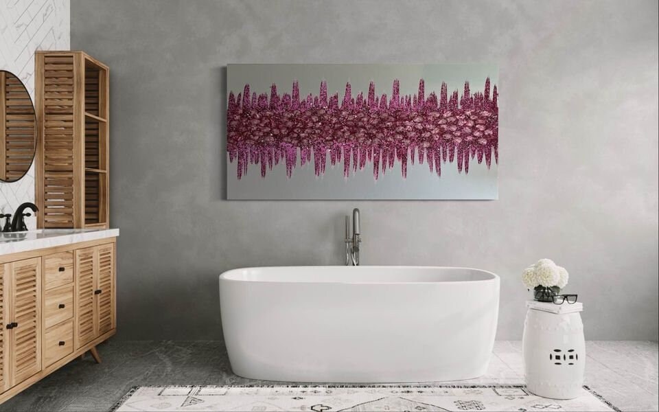 PRETTY IN PINK Pretty Pink Glam Glass Painting Gem Art - Etsy