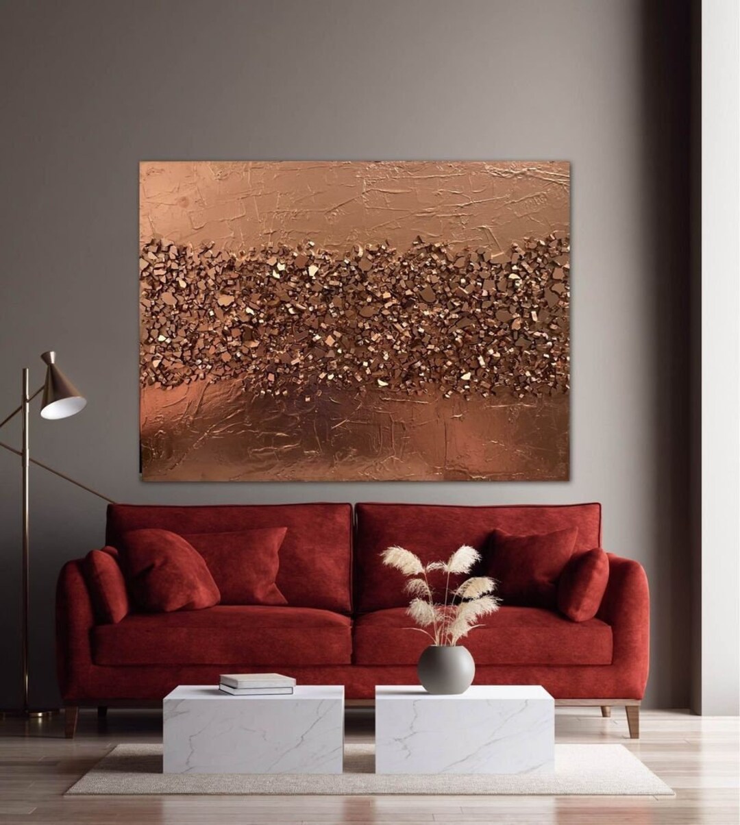 MONTANA GOLD - Beautiful Golden Glass Texture Painting, Gold Wall Art ...