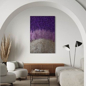 Purple Ombre Glitter Painting, Glitter Wall Art, Purple Wall Art ...