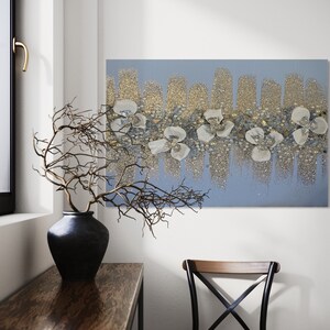 Powder Blue Pearl Flower Glam- Powder Room Blue Floral Shell Pearl ...