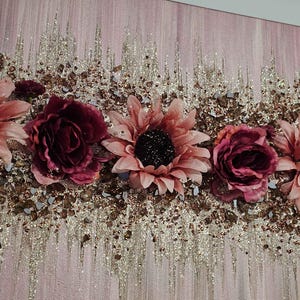 Rose Gold Sunflower Gold Glass Glam, Sunflower Glamour Painting, Boho ...