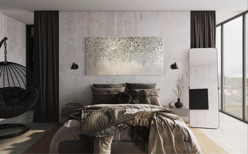 CLASSY ICY GLASS Drip Glass Wall Art Silver Wall Art Z - Etsy