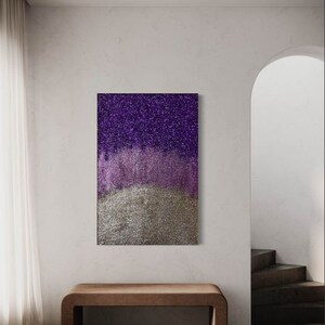 Purple Ombre Glitter Painting, Glitter Wall Art, Purple Wall Art ...