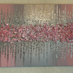 Wild Orchid to Silver Ombre Gemmed Painting, Aura Gem Painting, Glitter ...