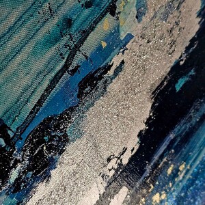 Original Blue Silver Gold Abstract Glitter Glam Ocean Blue Artwork ...