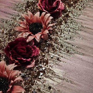 Rose Gold Sunflower Gold Glass Glam, Sunflower Glamour Painting, Boho ...