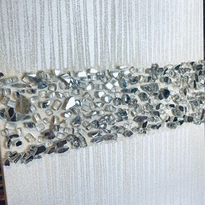 Bright Silver & White Glitter and Glass Painting, Glitter Painting ...