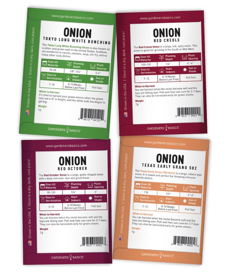 Onion Seed Assortment | 8 Variety Pack - Etsy