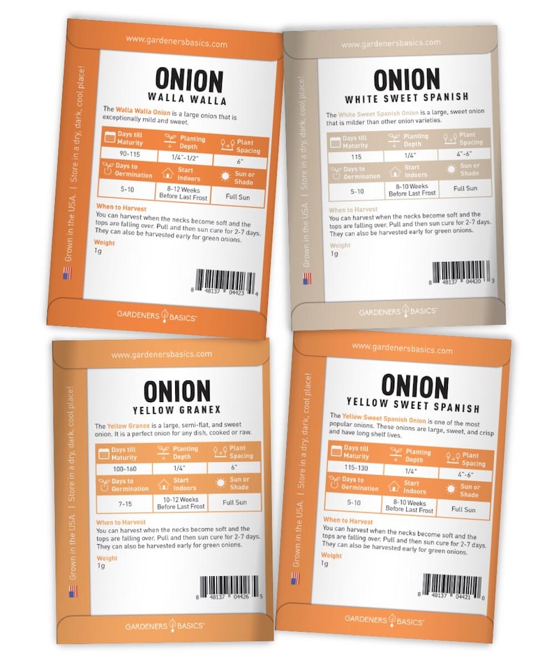 Onion Seed Assortment | 8 Variety Pack - Etsy