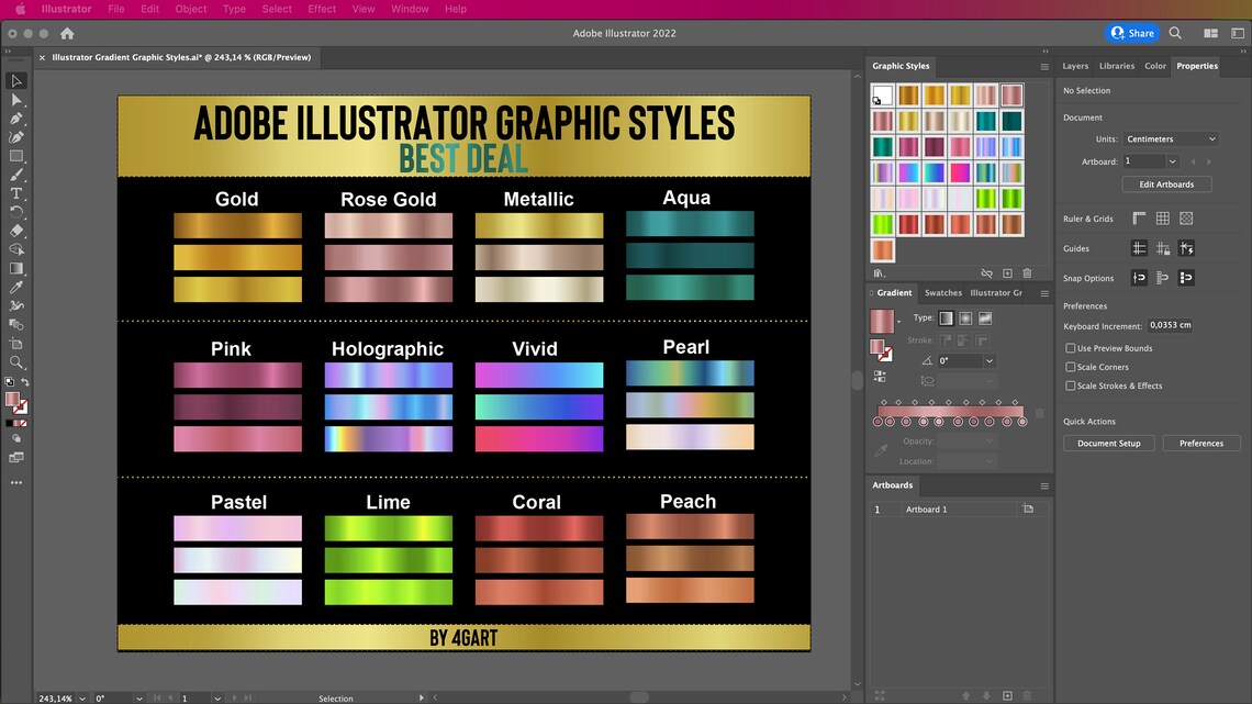 Adobe Illustrator Graphic Styles Adobe Illustrator Gradients Graphic ...