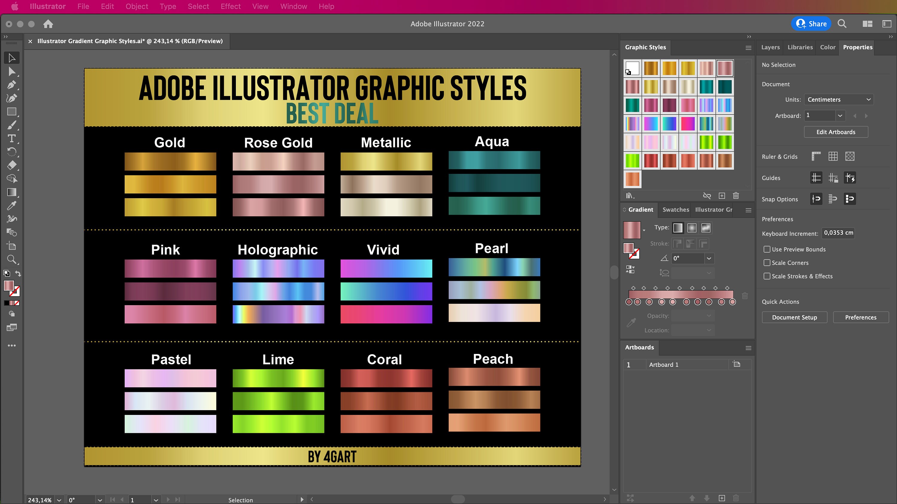 Adobe Illustrator Graphic Styles | Adobe Illustrator Gradients Graphic ...