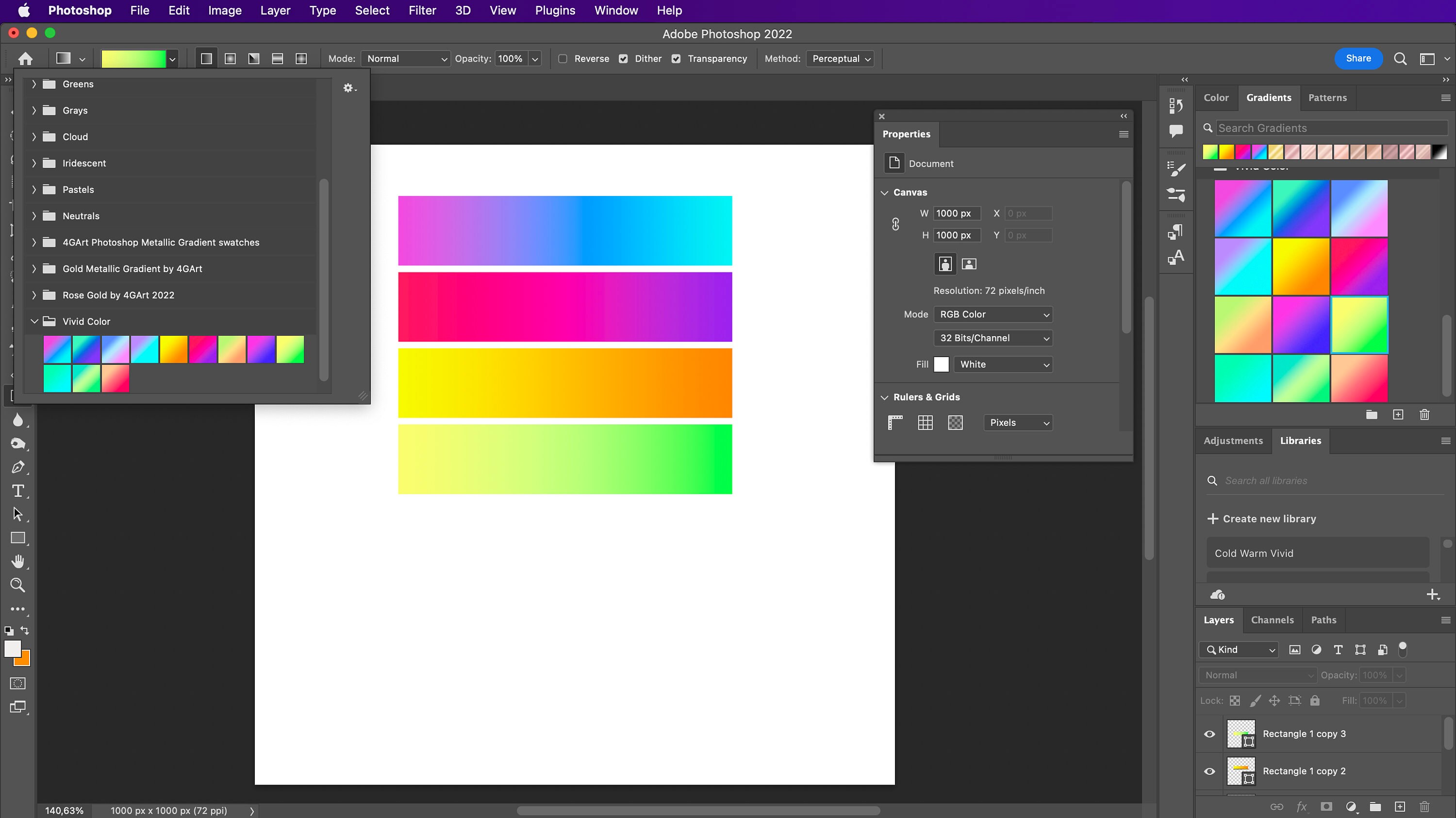 12 Vivid Color Gradient for Photoshop and Photopea.com - Etsy