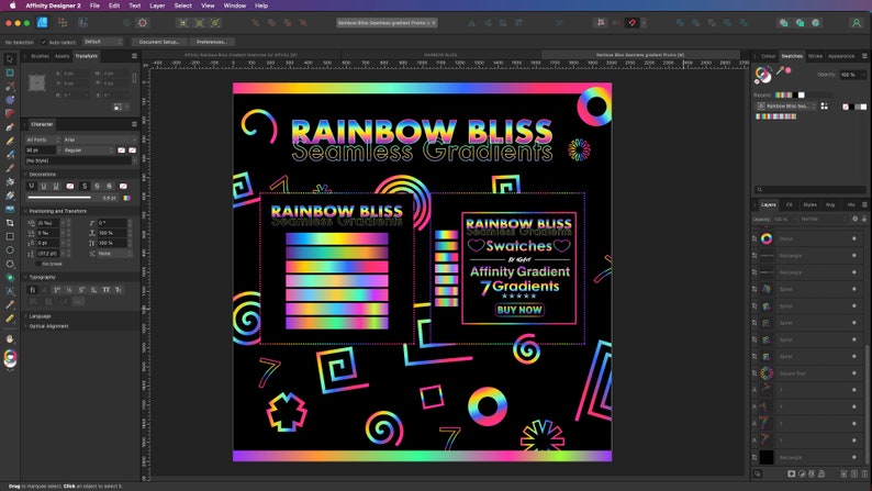 7 Rainbow Gradient for Affinity Designer and Affinity Photo - Etsy