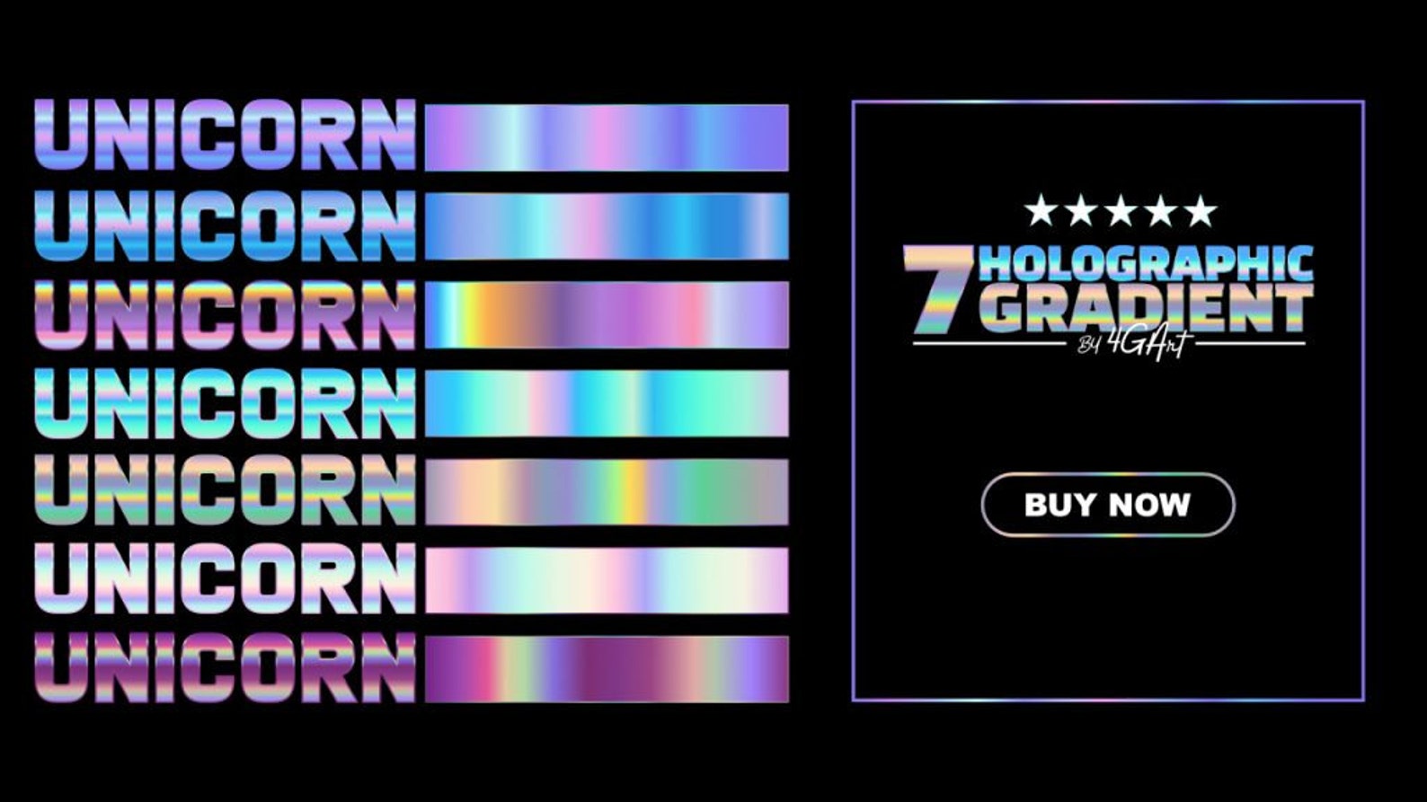 7 Holographic Color Gradient for Photoshop and Photopea - Etsy