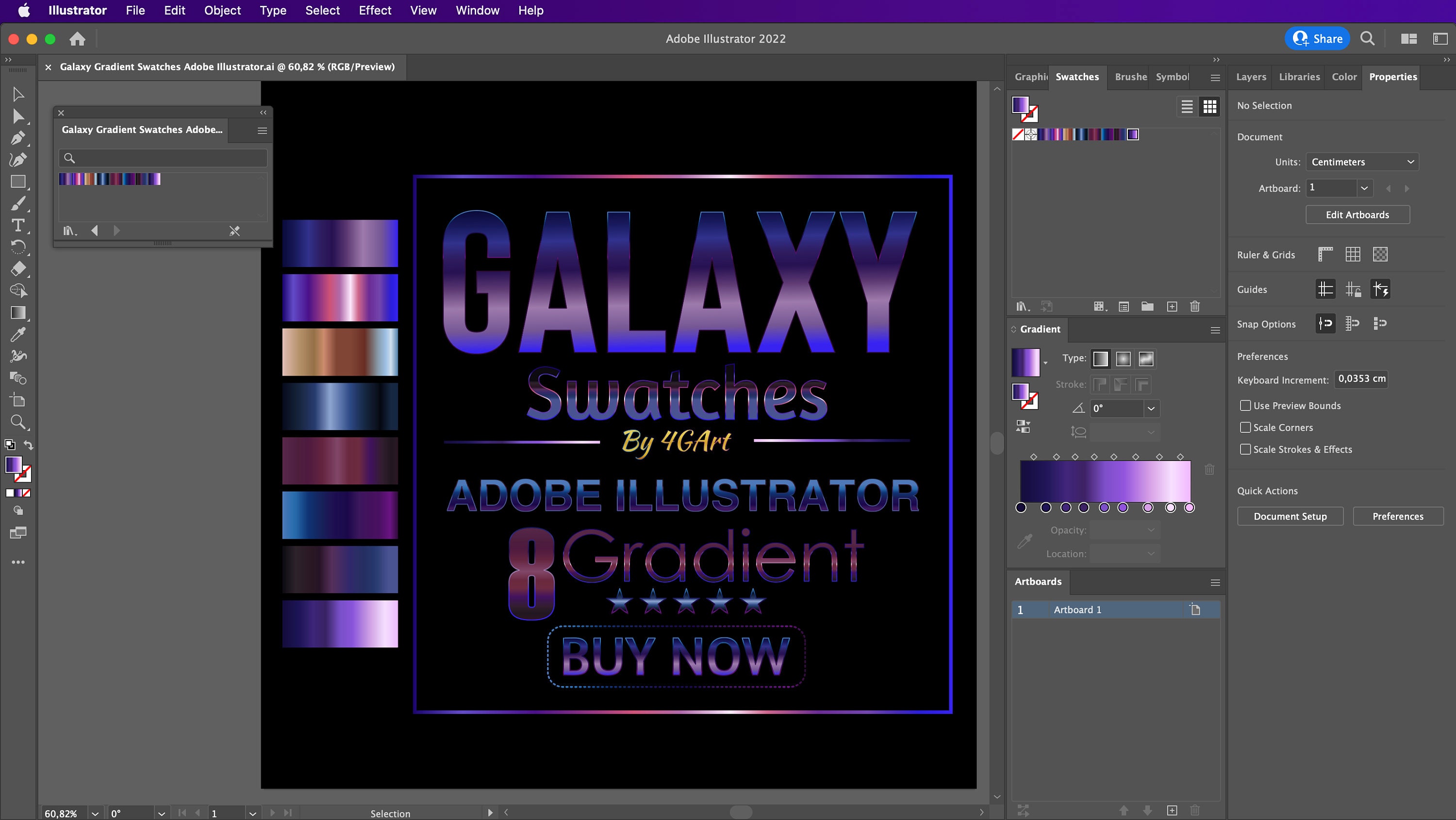 Galaxy Color Gradient Swatches for Illustrator | Adobe Illustrator ...