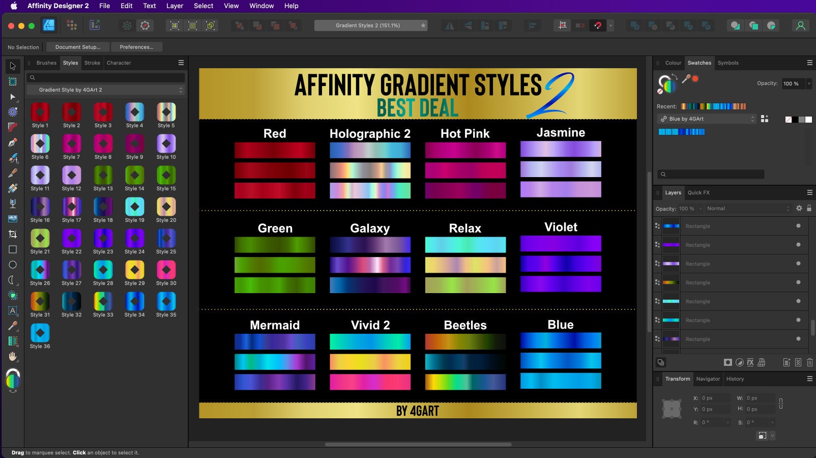Affinity Gradient Styles Vol.2 for Affinity Designer, Affinity Photo ...