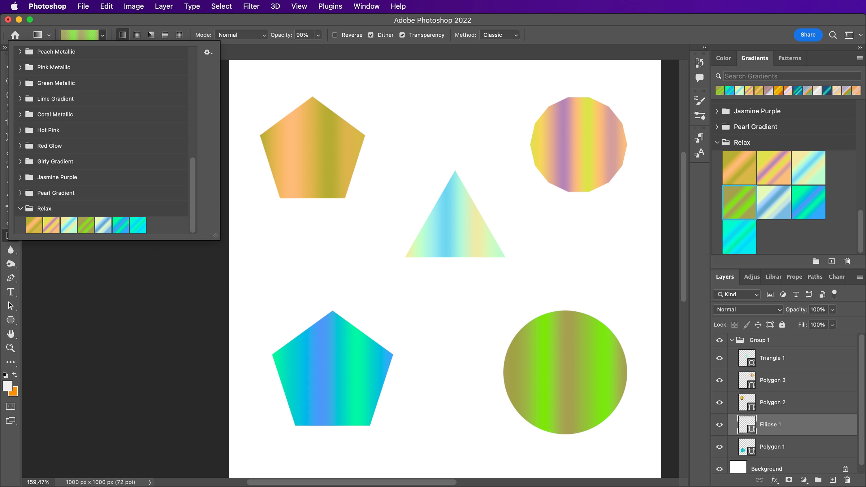 Relax Color Gradient Swatches for Adobe Photoshop and Photopea.com - Etsy