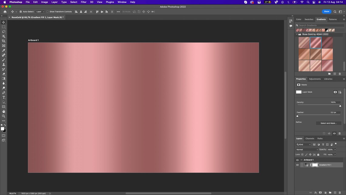9 Rose Gold Color Gradient for Photoshop and Photopea.com - Etsy
