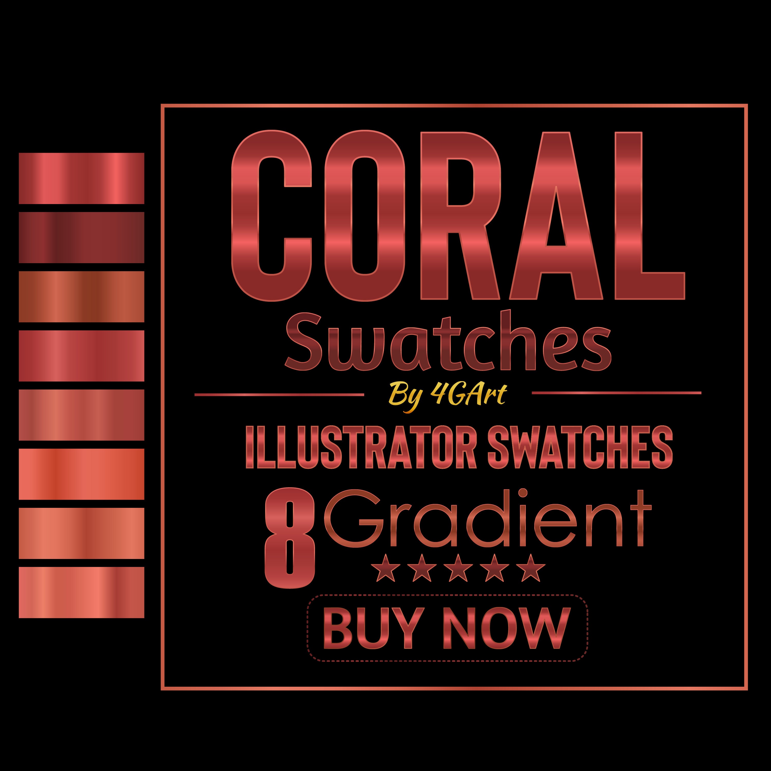 Coral Gradient Swatches for Illustrator | Adobe Illustrator Swatches - Etsy