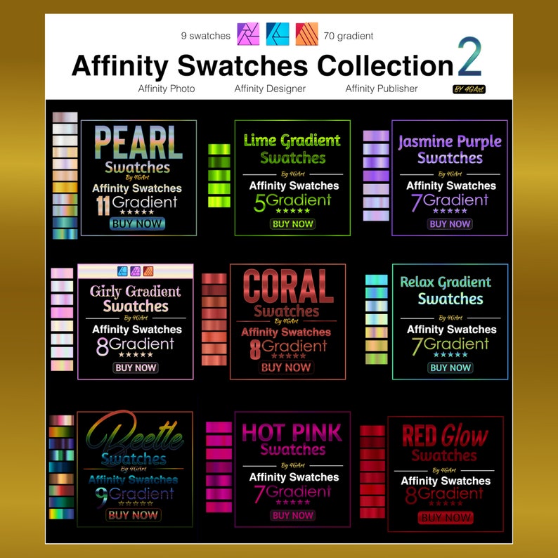 Affinity Gradient Swatches Collection Bundle 2 for Affinity - Etsy