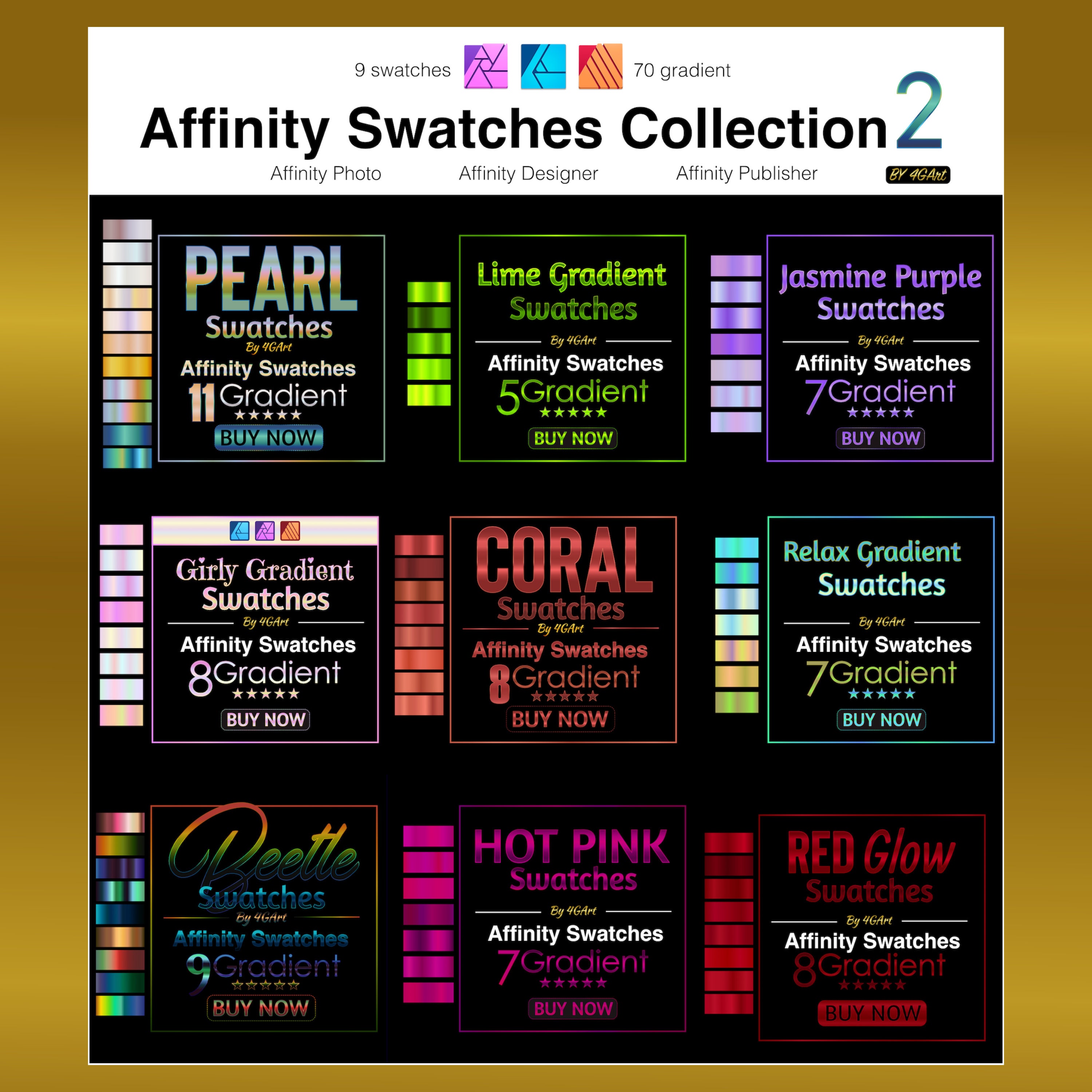Affinity Gradient Swatches Collection Bundle 2 for Affinity - Etsy