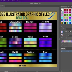 Adobe Illustrator Graphic Styles 2 Adobe Illustrator - Etsy