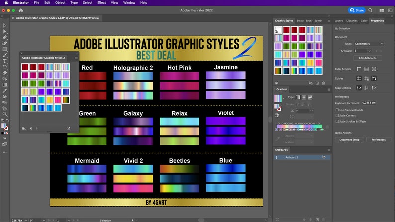 Adobe Illustrator Graphic Styles 2 Adobe Illustrator Gradients Graphic ...