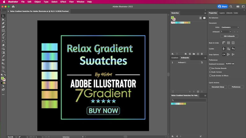Relax Color Gradient Swatches for Illustrator Adobe - Etsy