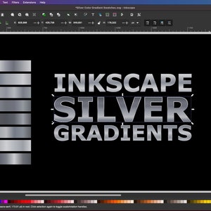 Silver Metallic Color Gradient Swatches for Inkscape | Inkscape Silver ...
