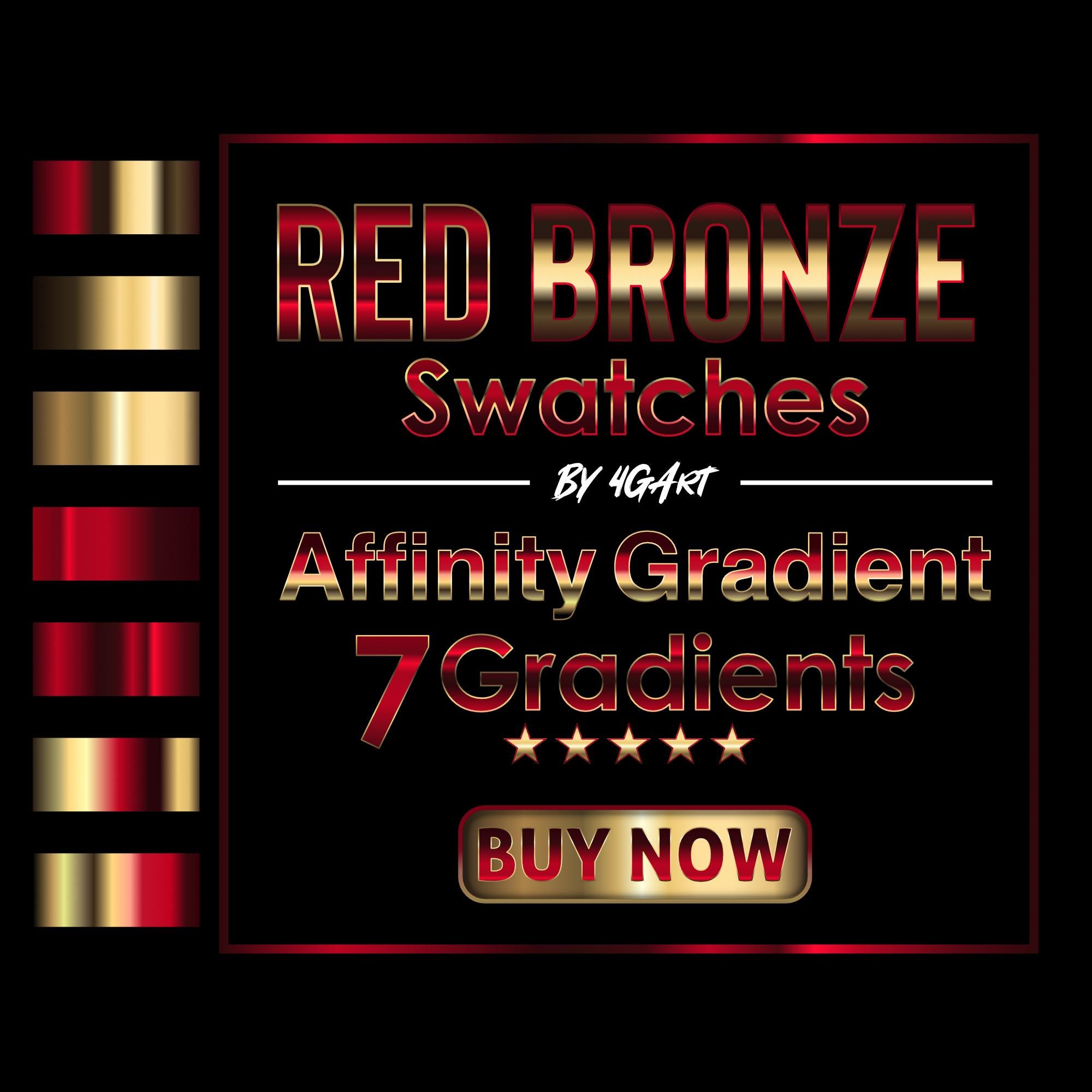 Red Bronze Metallic Gradient Swatches for Affinity Designer, Affinity ...