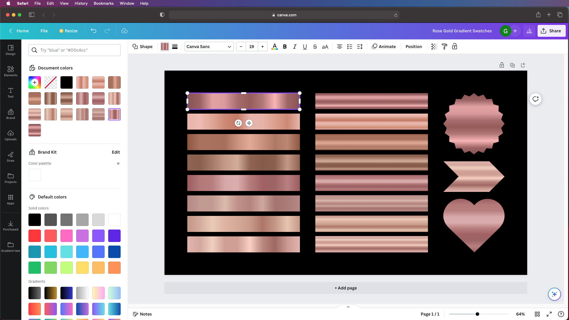 Canva Rose Gold Seamless Gradient | Canva.com Rose Gold Gradient ...