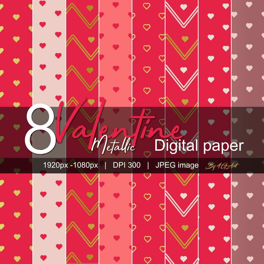 Valentine Heart Pattern Digital Paper | Valentine Background ...