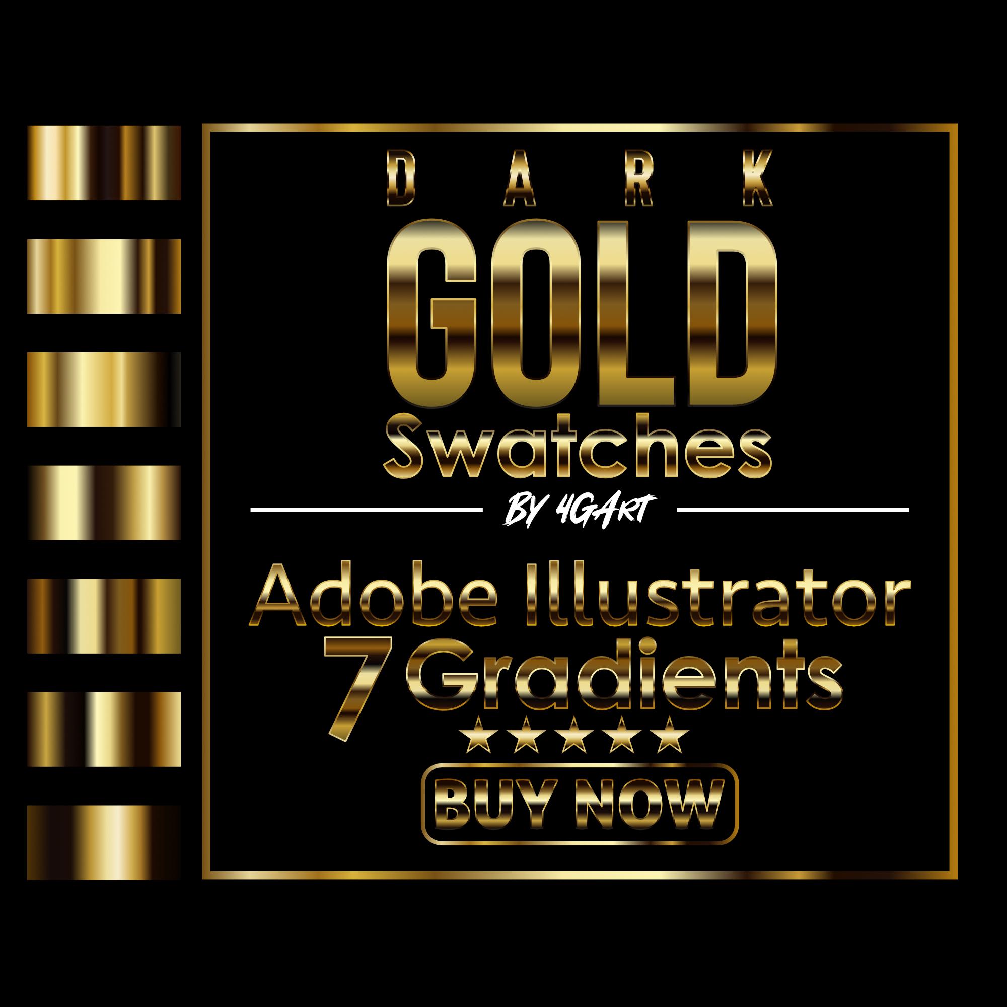 Dark Gold Gradient Swatches for Adobe Illustrator | Dark Gold Gradient ...
