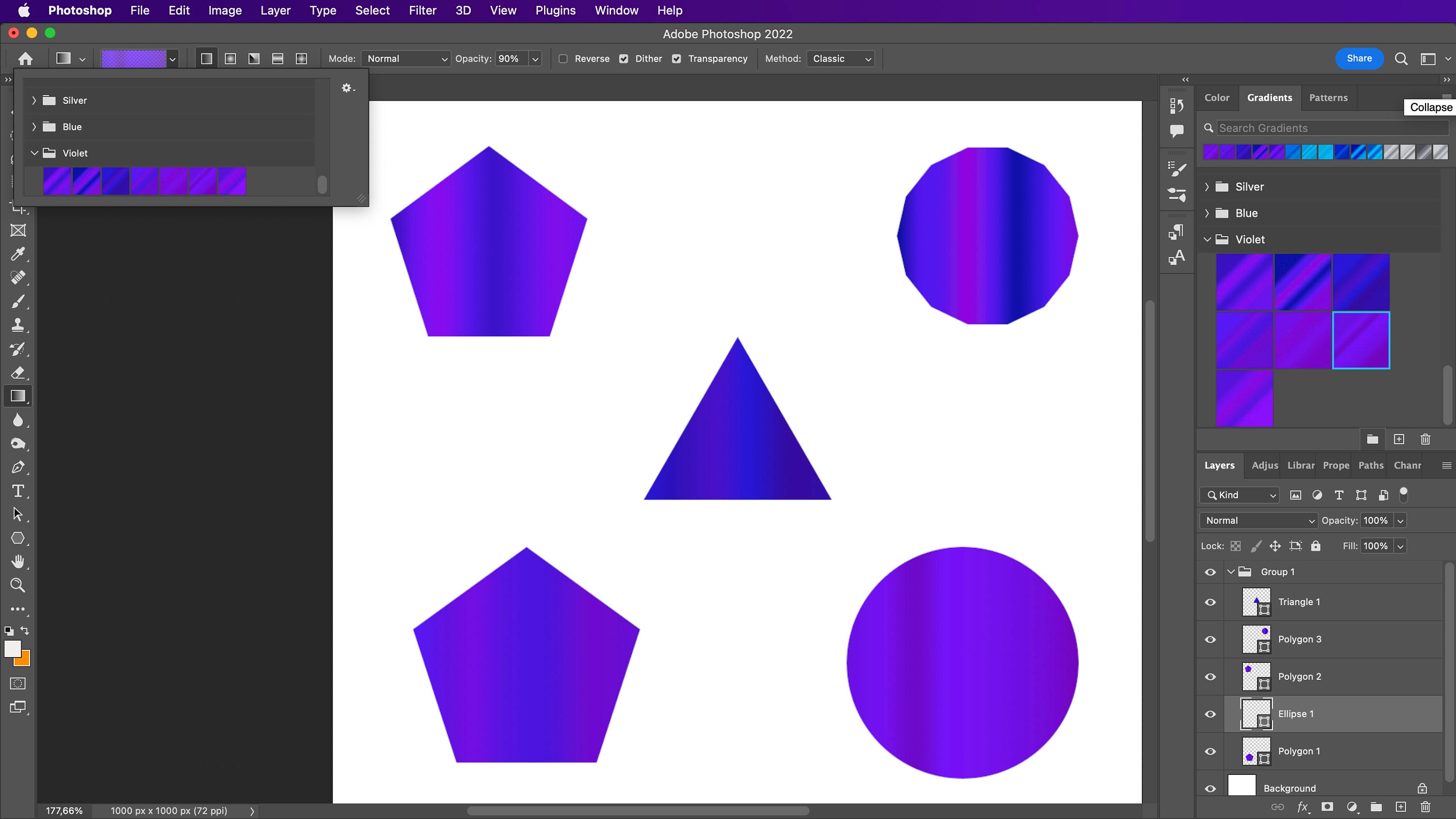 7 Violet Color Gradient for Adobe Photoshop and Photopea.com ...
