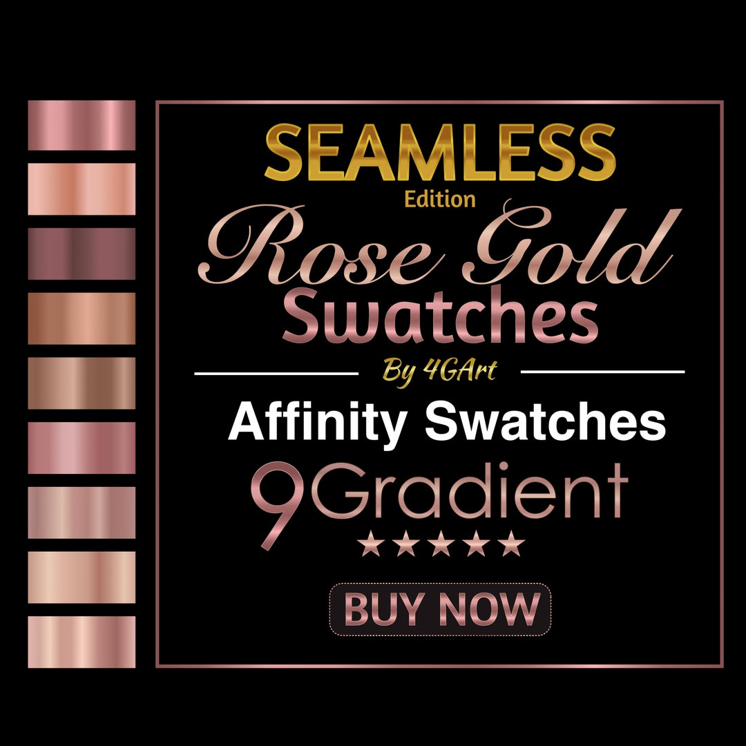 Seamless Rose Gold Metallic Gradient Swatches for Affinity Designer ...