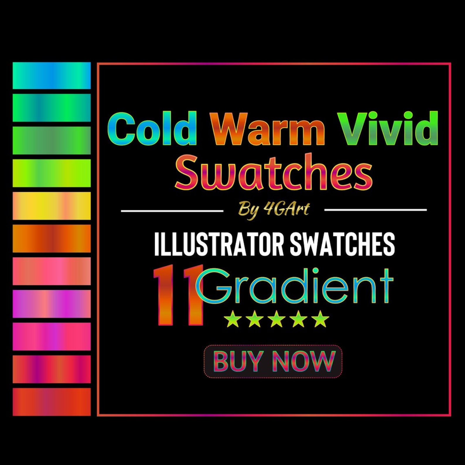 Illustrator Gradient Swatches Collection 3 Bundle for Adobe Illustrator ...