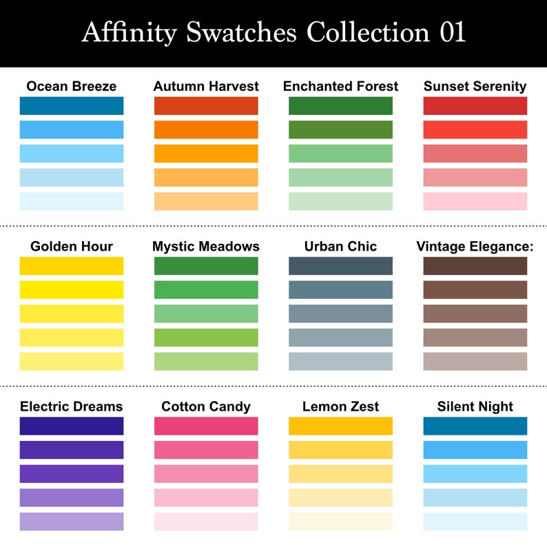 Affinity Color Swatches Bundle for Affinity Designer, Affinity Photo ...