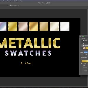 8 Metallic Gradient for Photoshop and Photopea - Etsy